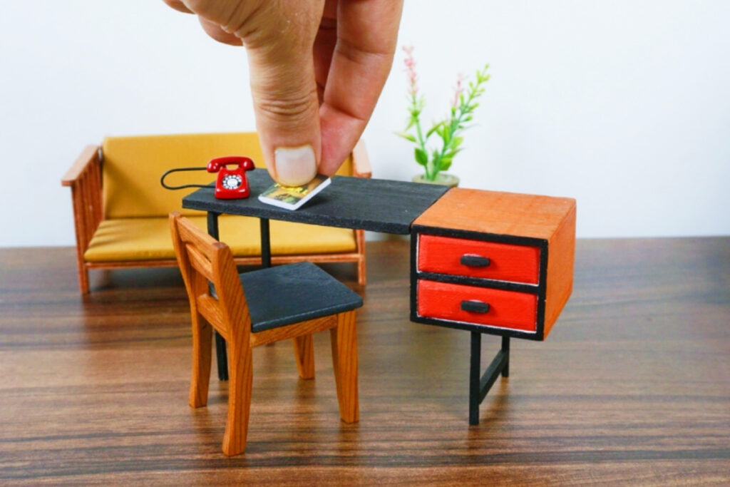 DIY Miniature Desk with Two Drawers | 1:12 Scale - Mini Antiques